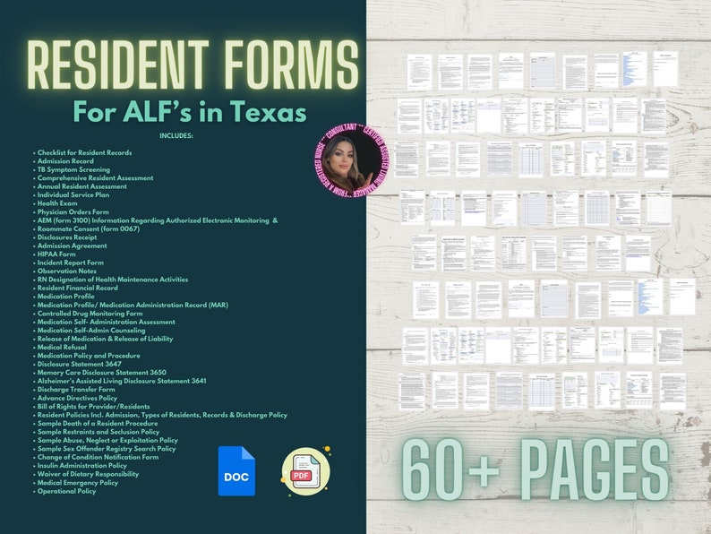 Comprehensive Resident Forms Kit | Assisted Living Facility Texas ...
