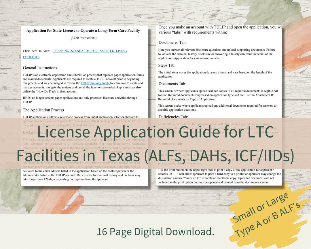 Application Guide for State License to Operate a Long-term Care ...