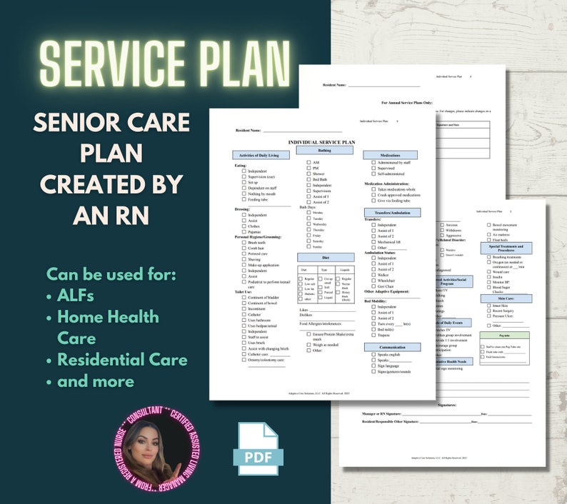 Personalized Service Plan for Assisted Living Facility Residents ...