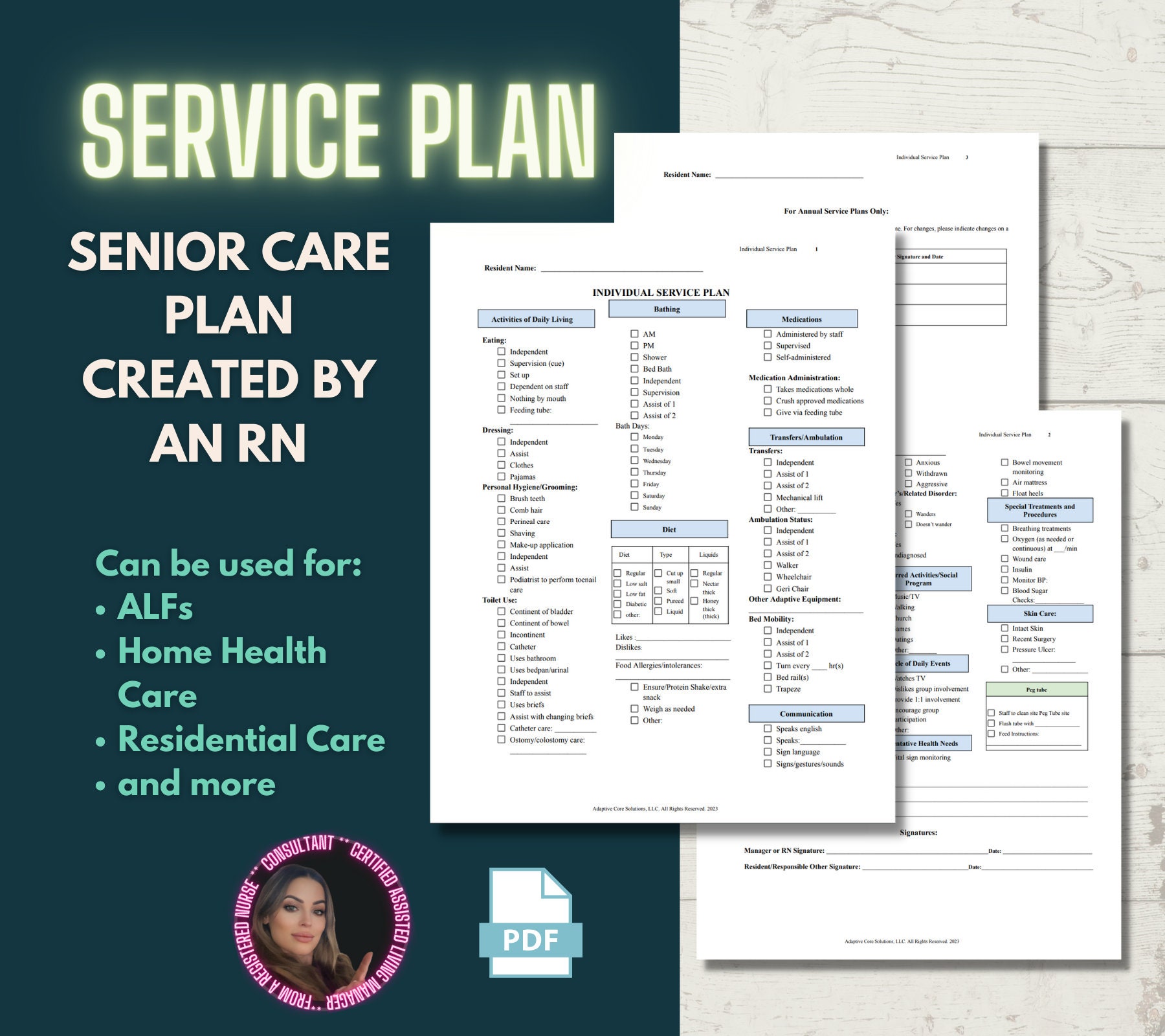 Personalized Service Plan for Assisted Living Facility Residents ...