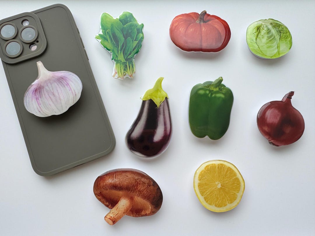 Vegetable Phone Grip | Vegan Food Design, Universal Fit - Etsy