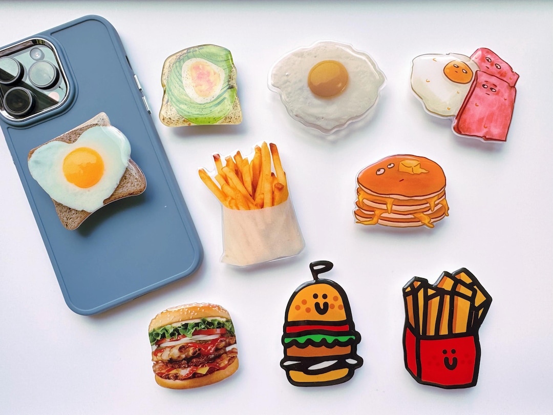 Irresistible Food-themed Phone Grips | Burger, Fries, Breakfast & More ...