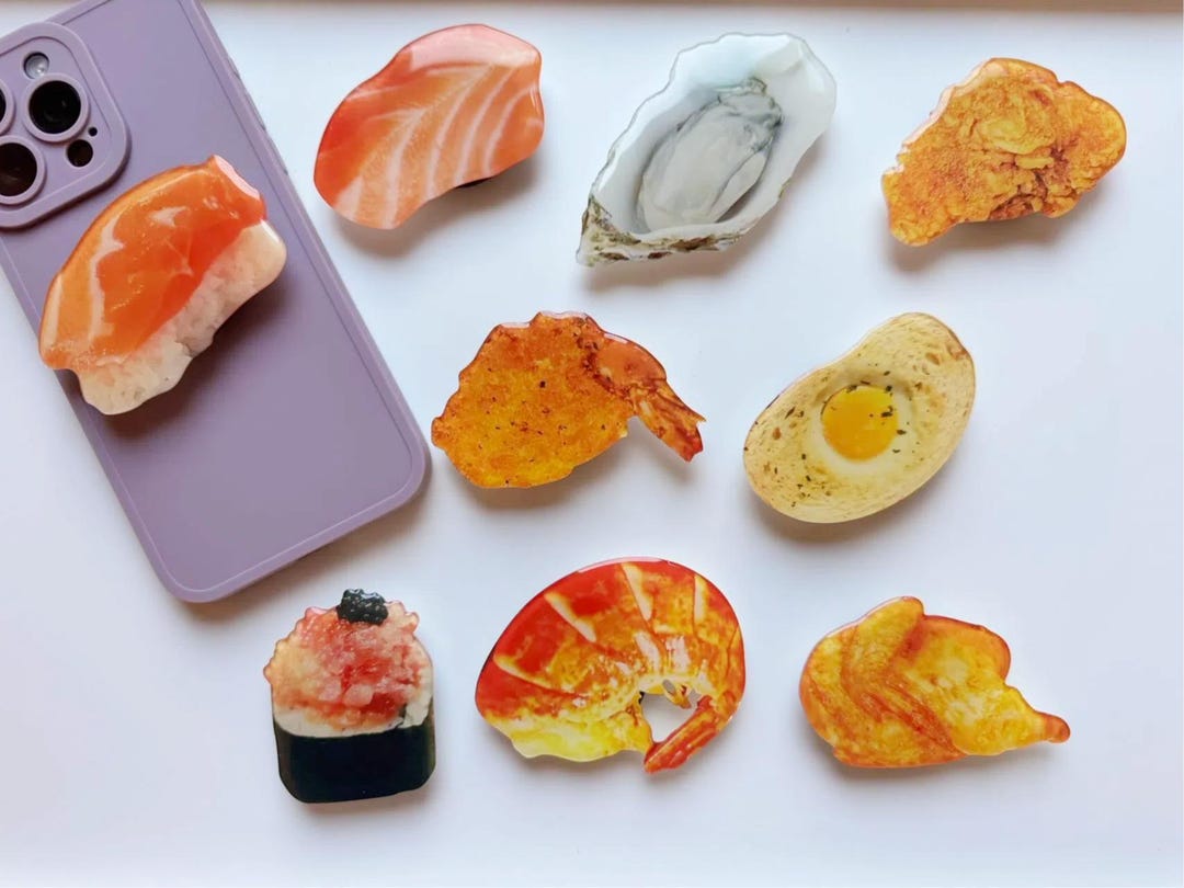 Cute Phone Grip Holder| Food Design | Sushi | Fried Chicken | Funny ...