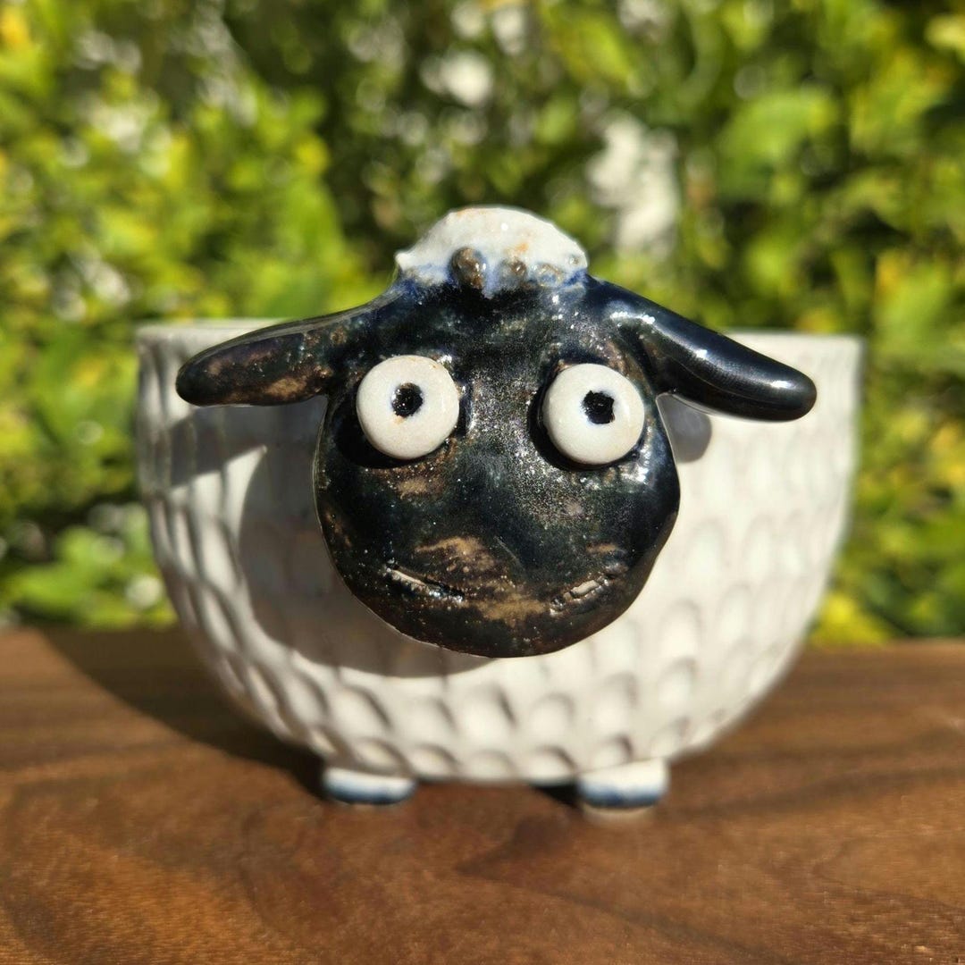 Handcrafted Ceramic Sheep Bowl | Farmhouse Kitchen Decor One-of-a-kind ...