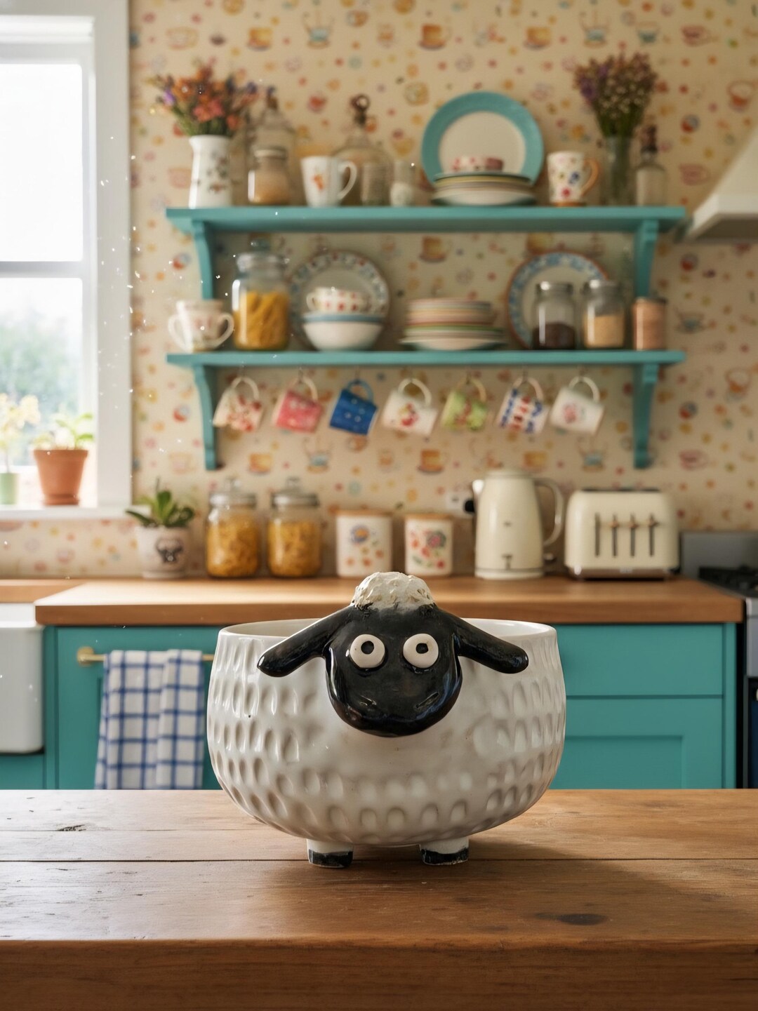 Handmade Sheep Pottery Bowl: Whimsical Stoneware Serving Dish - Etsy