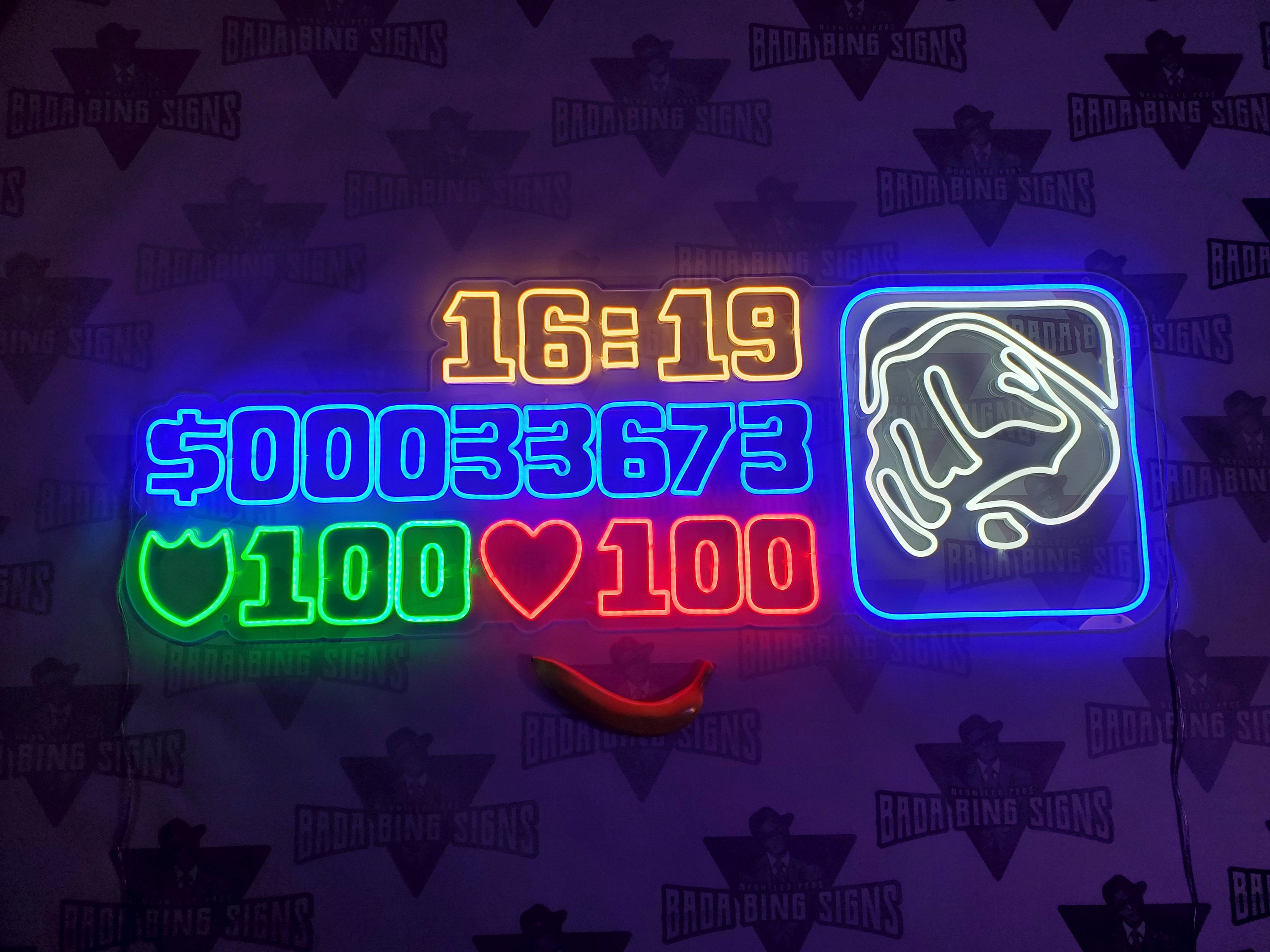 HUGE 45 Multicolor Grand Theft Auto Healh Bar Inspired Neon LED Art ...