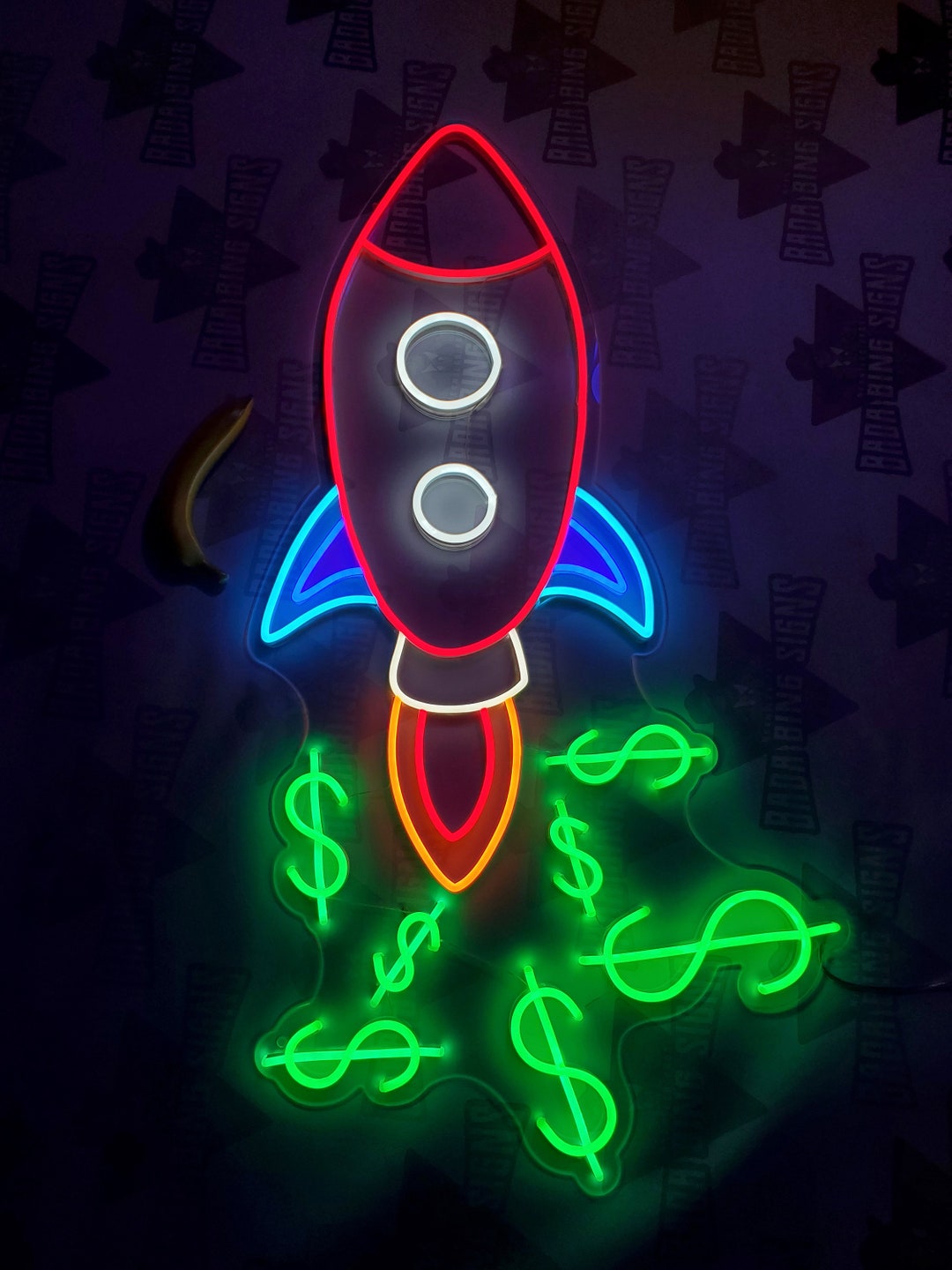 Made 2 Order - Huge Rocket Wall Street Bets Inspired Neon LED Sign ...