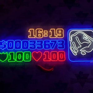 HUGE 45 Multicolor Grand Theft Auto Healh Bar Inspired Neon LED Art ...