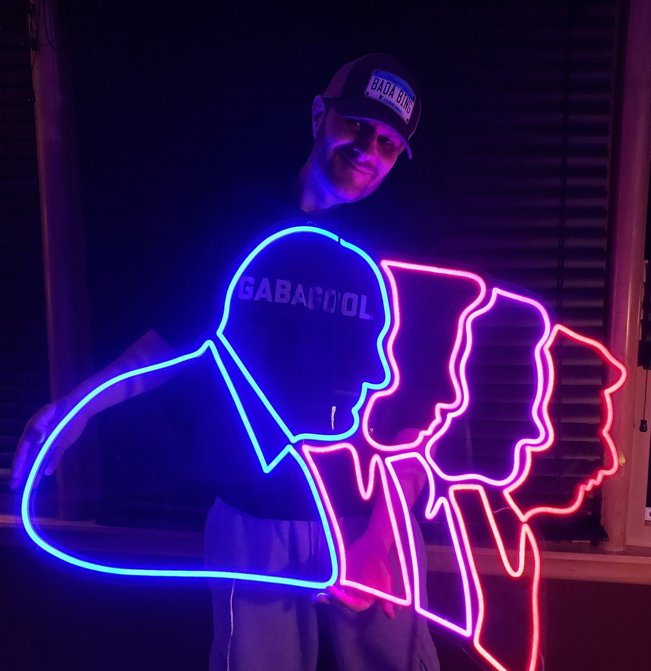 HUGE 40 Sopranos Mafia Inspired Neon LED Sign Group Outline Stugots ...