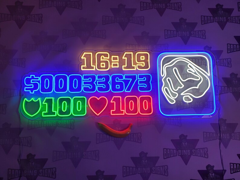 HUGE 45 Multicolor Grand Theft Auto Healh Bar Inspired Neon LED Art ...