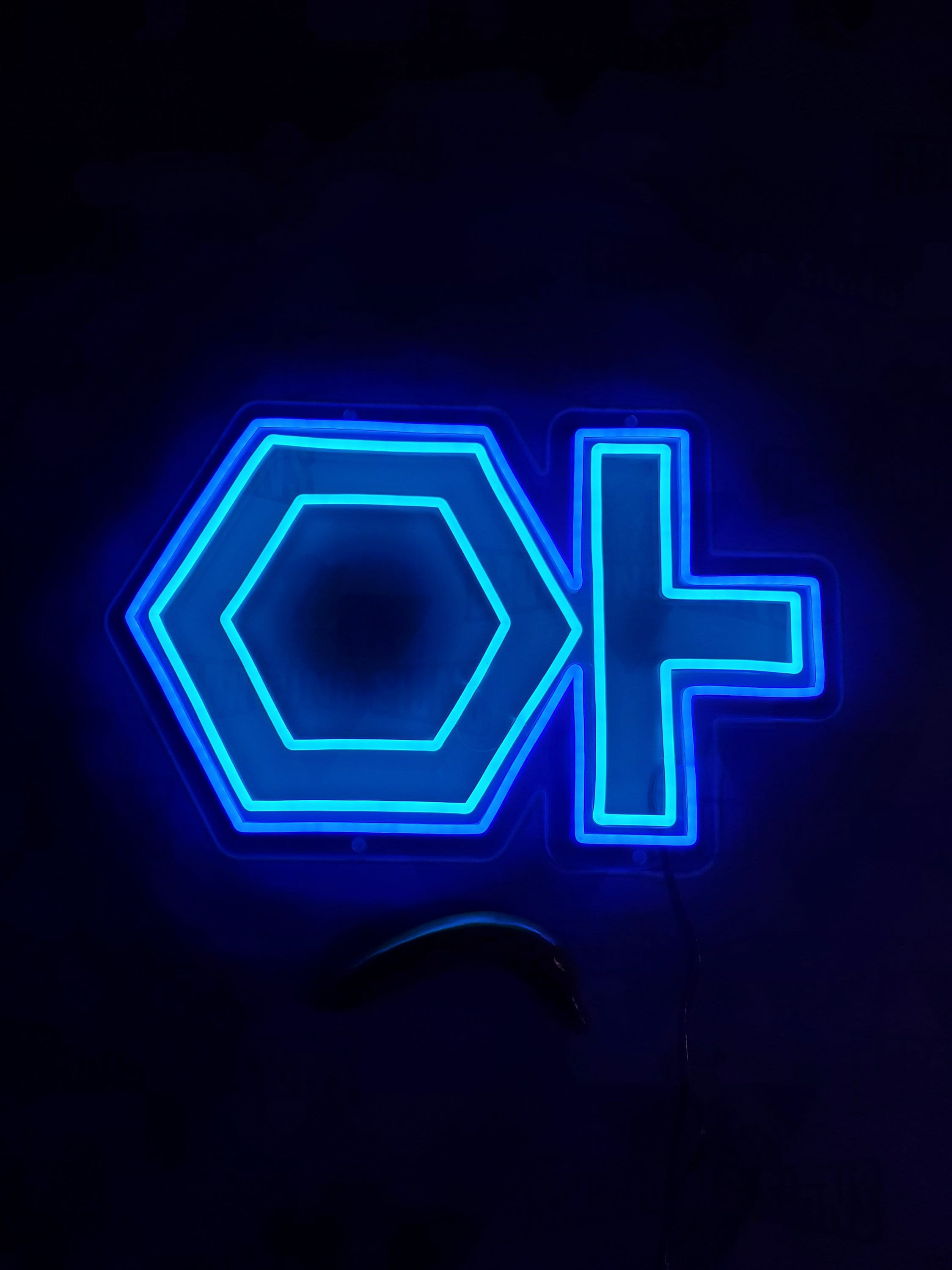 MEDIUM 22" Tron Quorra ISO Symbol Inspired Professional Neon LED Art ...