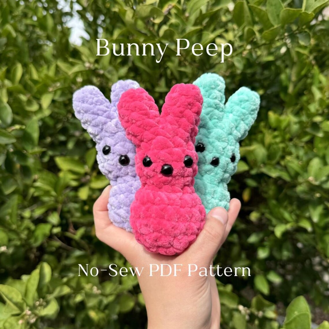 No Sew Bunny Peep Crochet Pattern Easy Beginner Amigurumi Digital PDF ...