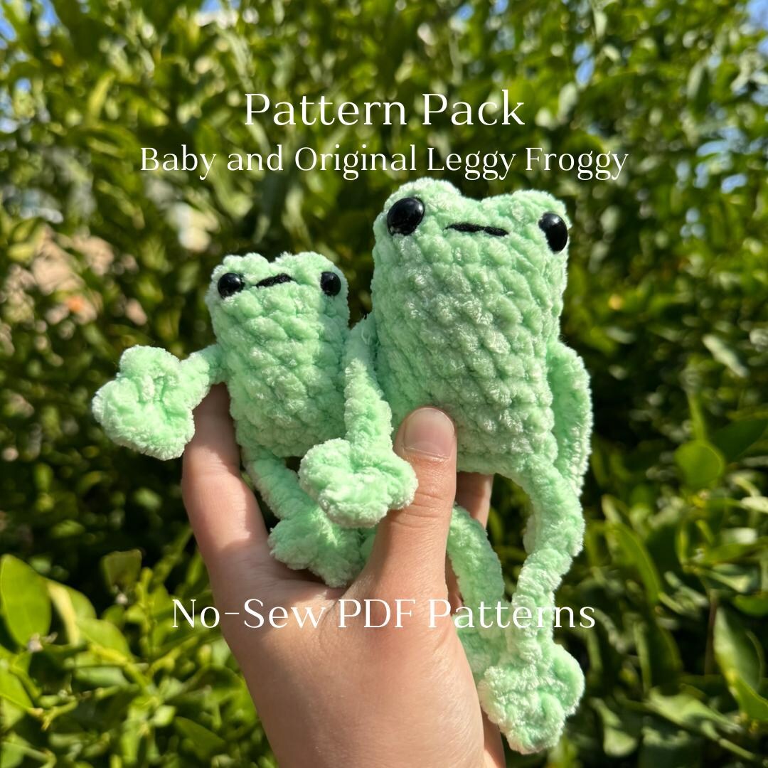 Pattern Pack No Sew Leggy Frog Crochet Patterns Two Amigurumi Crochet ...