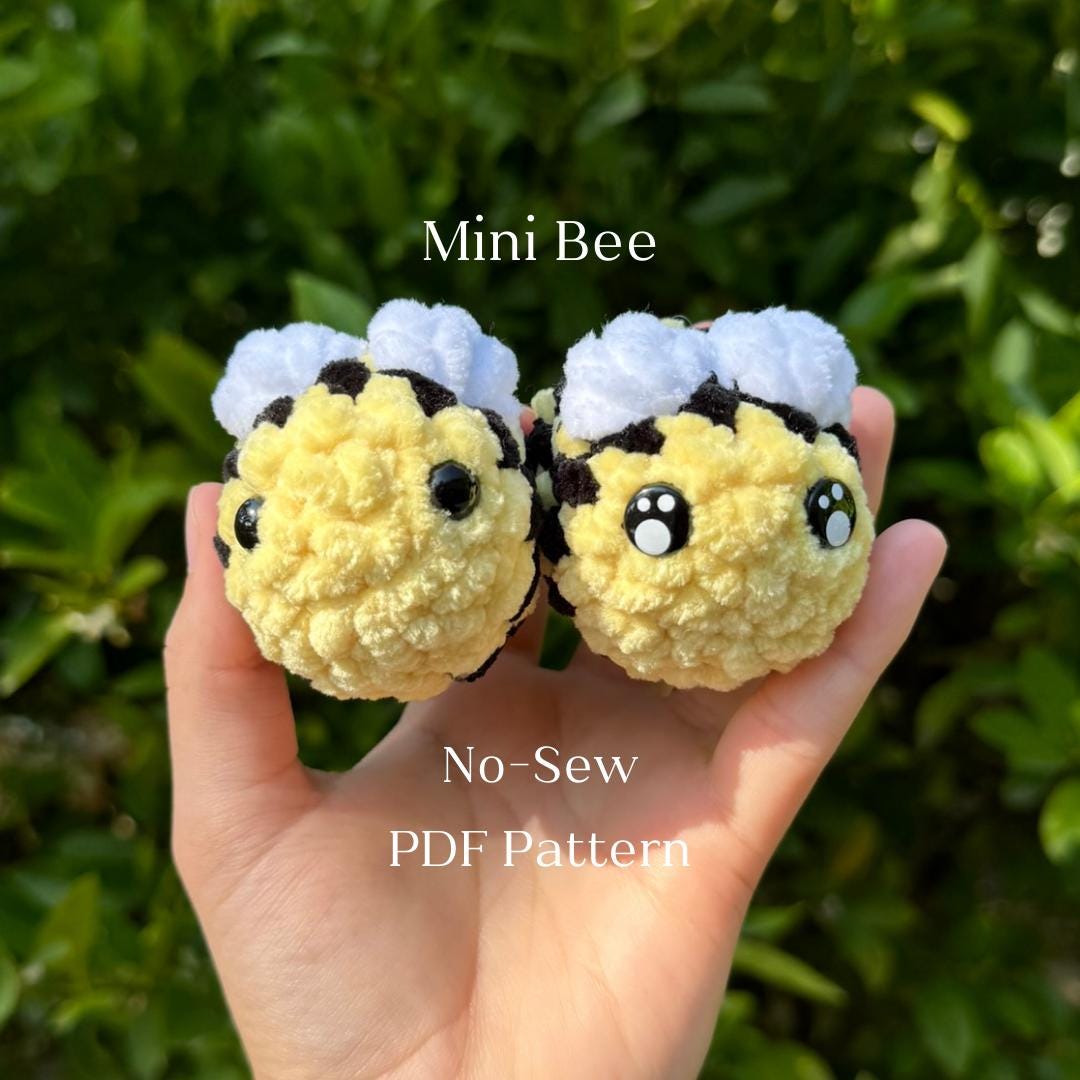 No Sew Mini Bobble Bee Crochet Pattern Simple Easy Fast Beginner Market ...