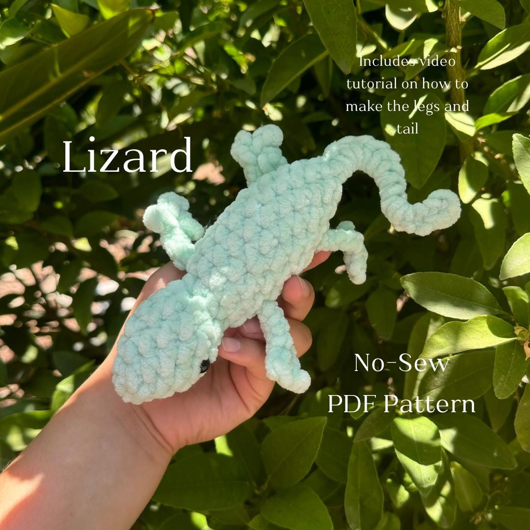 No Sew Lizard Crochet Pattern Small Easy Beginner Amigurumi Plushie ...
