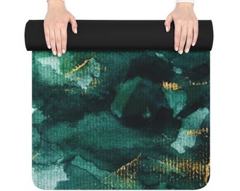Dark Green Yoga Mat - Etsy