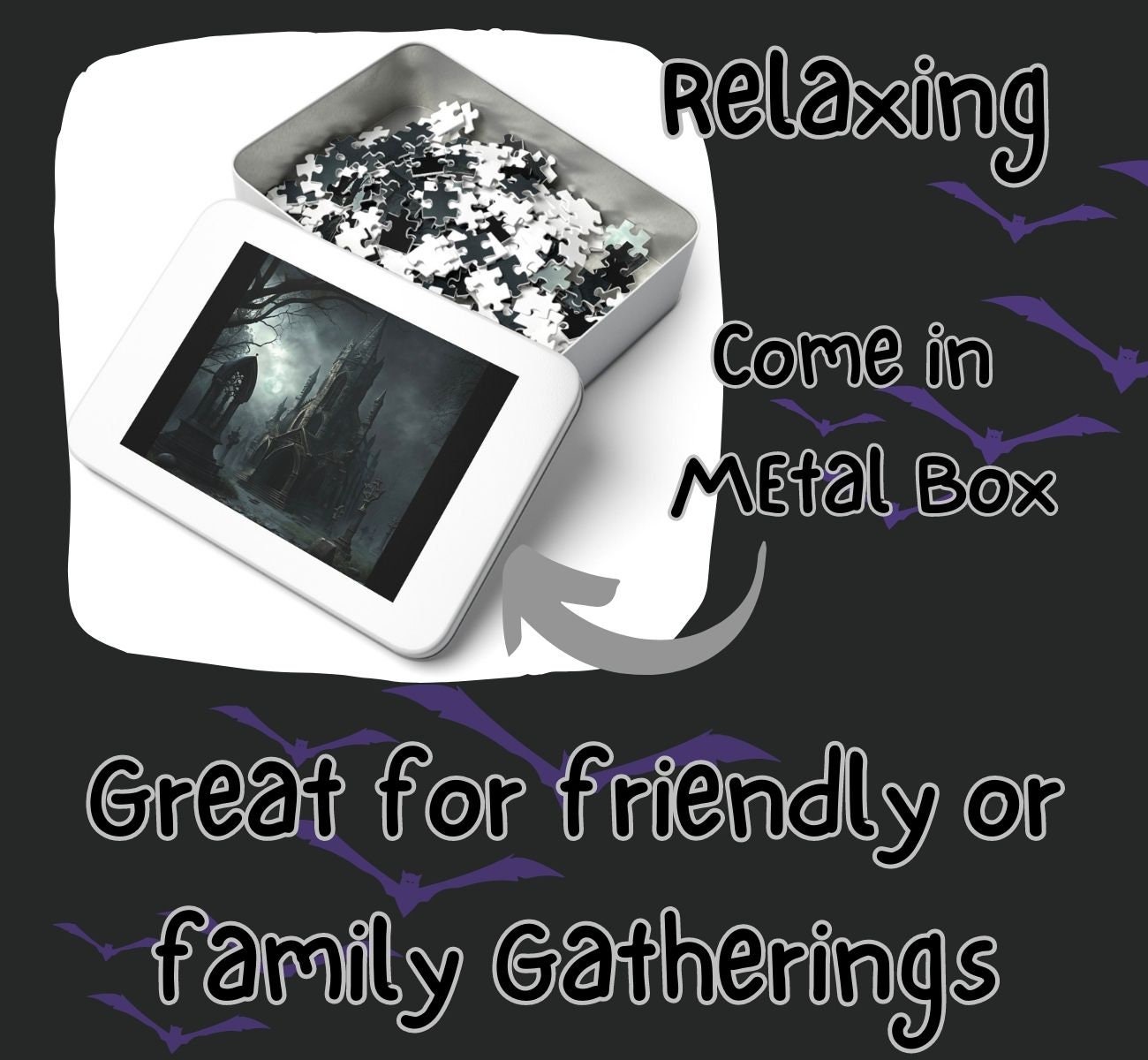 Cemetery Jigsaw Puzzle Goth Table Game Spooky Puzzle Goth - Etsy