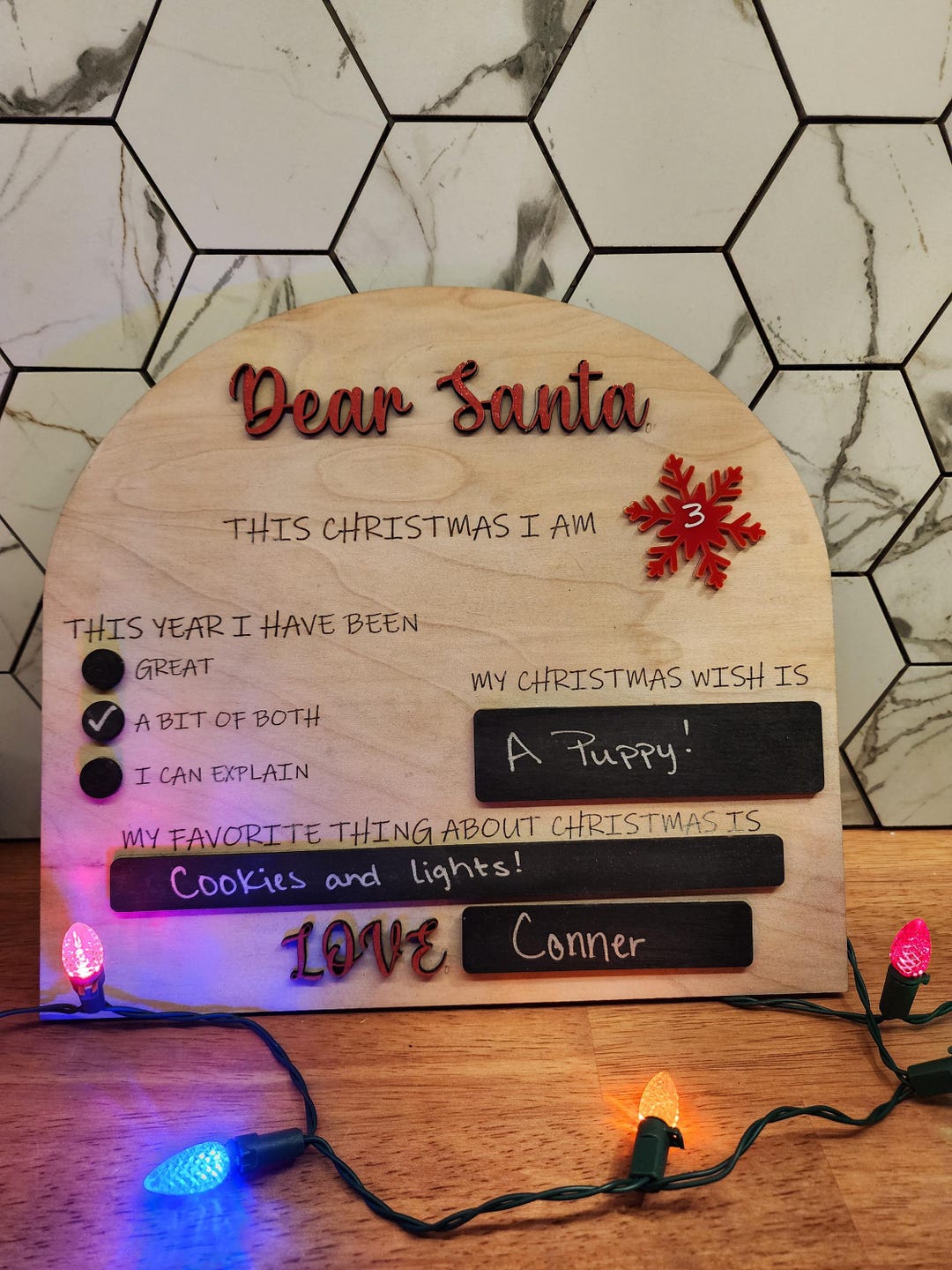 Dear Santa Letter Fillable Chalkboard Sign - Etsy