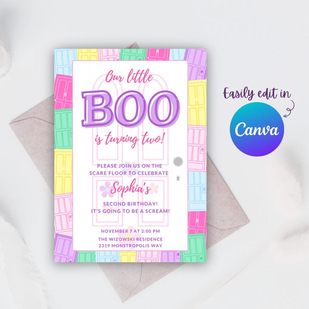 Our Little Boo is Turning Two Invitation | 2nd Birthday Invite ...