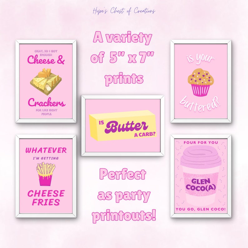 11 Pink Party Poster Bundle | Printable Party Signs | Printable Home ...