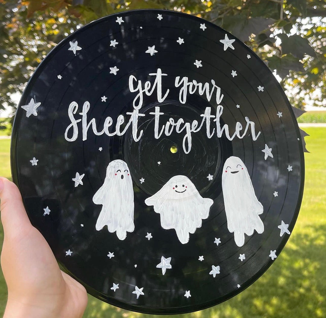 Ghost Vinyl Record Painting - Etsy