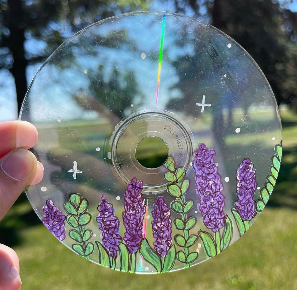 Lavender CD Painting - Etsy