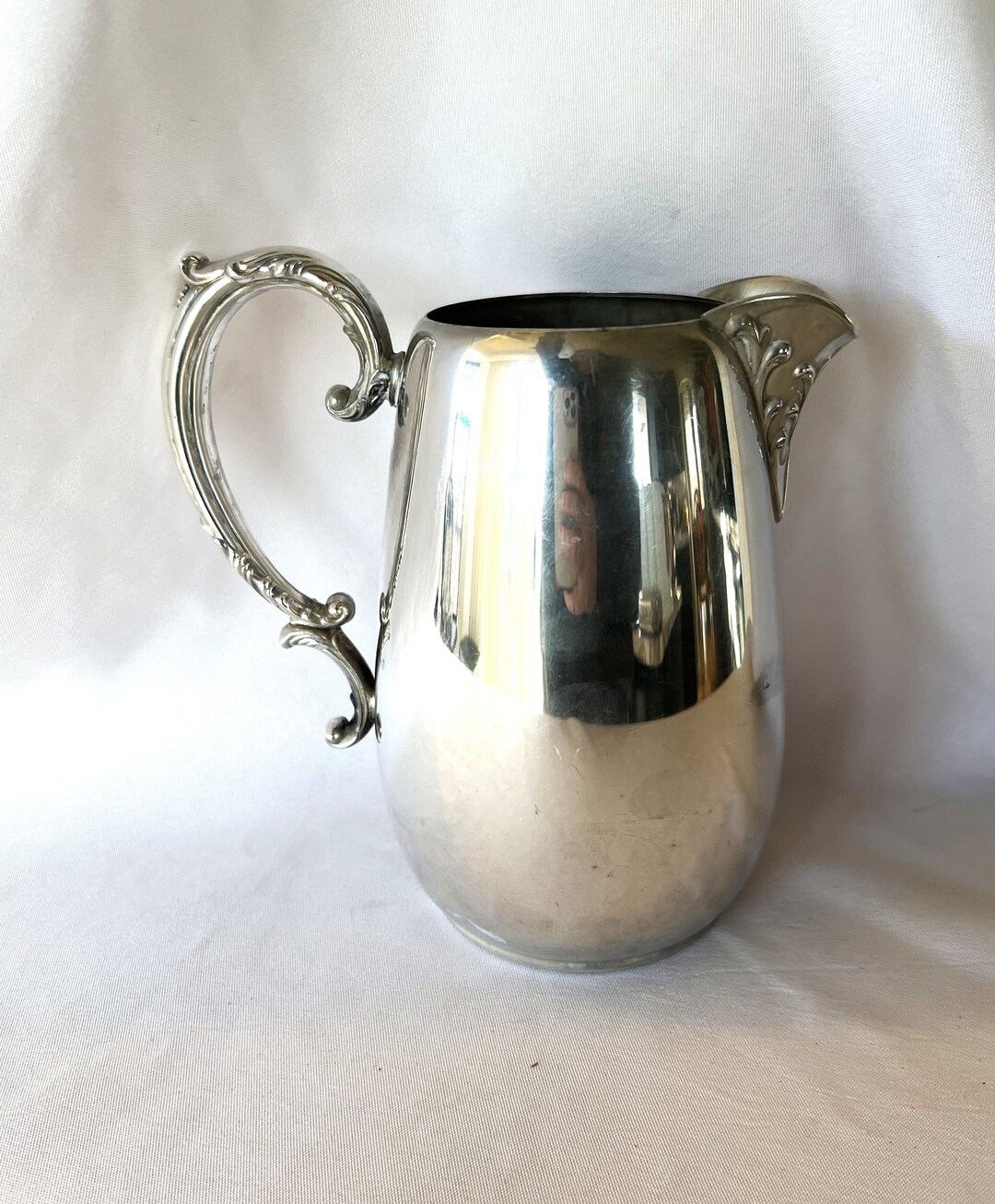 Vintage W M Rogers Silver Plate Large Water Pitcher With Ice Guard Fine ...
