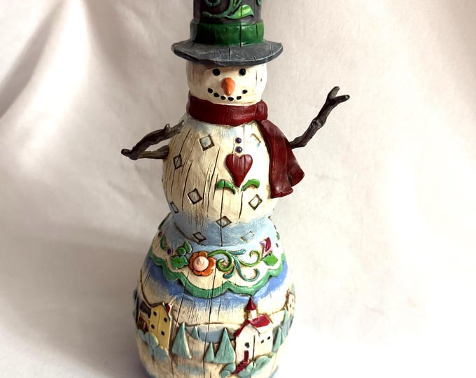 Vintage Jim Shore Snowman Winter's Light Tabletop Winter Christmas ...