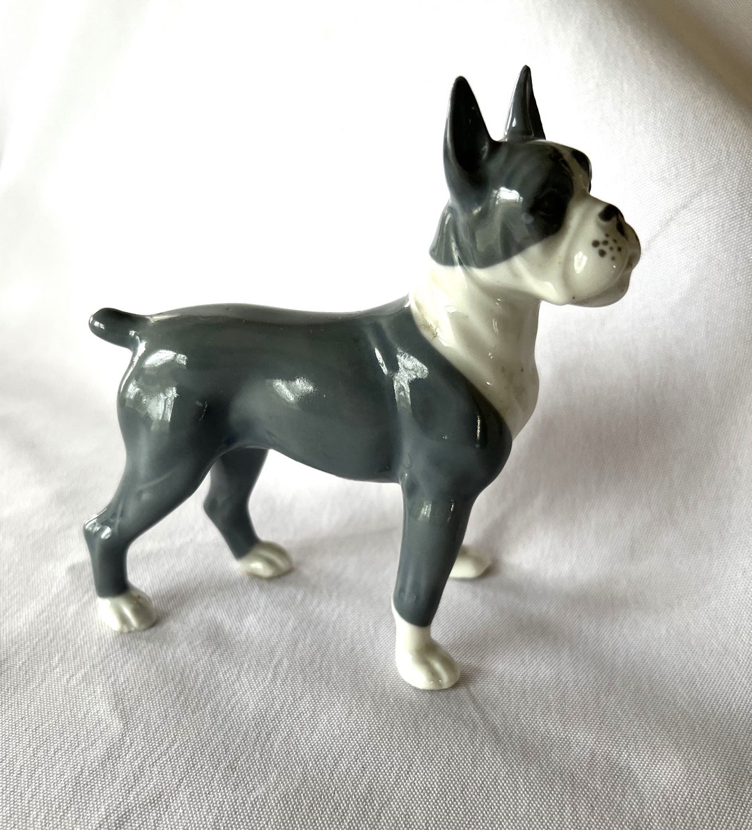 Vintage Porcelain Ceramic Boston Terrier Statue Figurine - Etsy