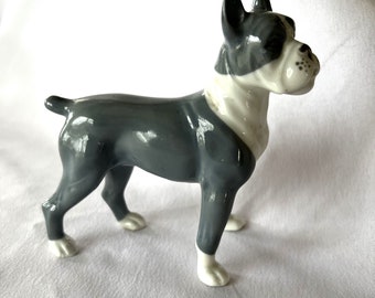 Vintage Boston Terrier Ceramic Figurine - Hand Decorated, High Gloss ...