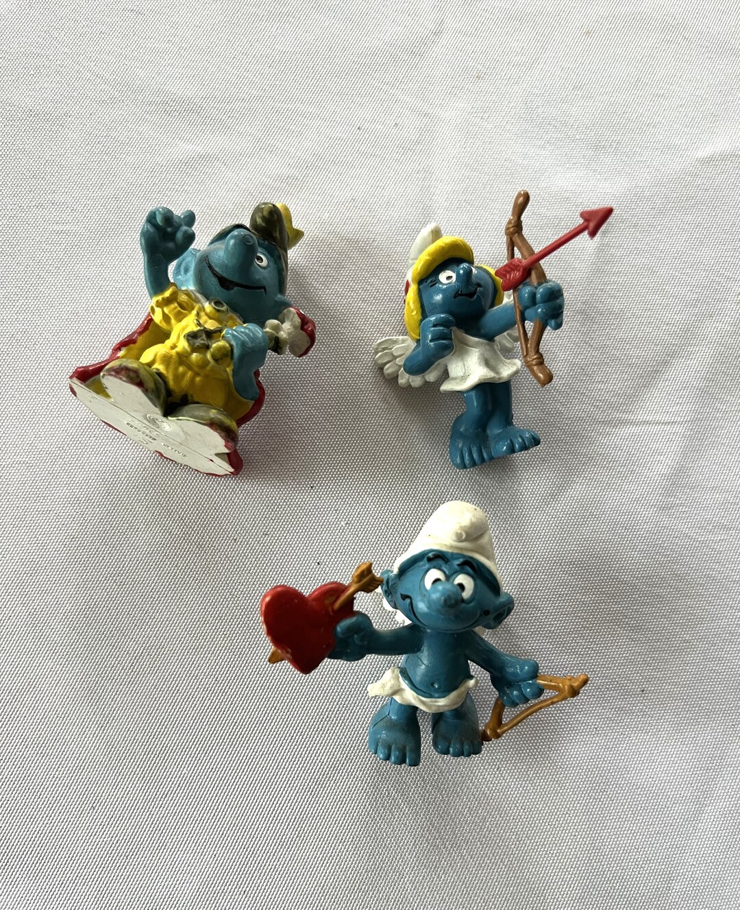 Vintage Smurf Figures Toy Figure PVC Lot of 3 King and Valentines ...