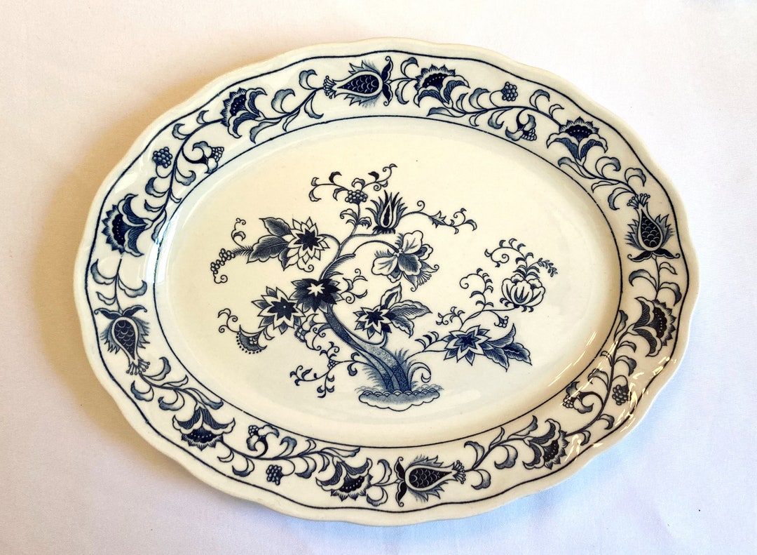 Vintage Japanese Nikko Ironstone Flow Flo Blue and White - Etsy