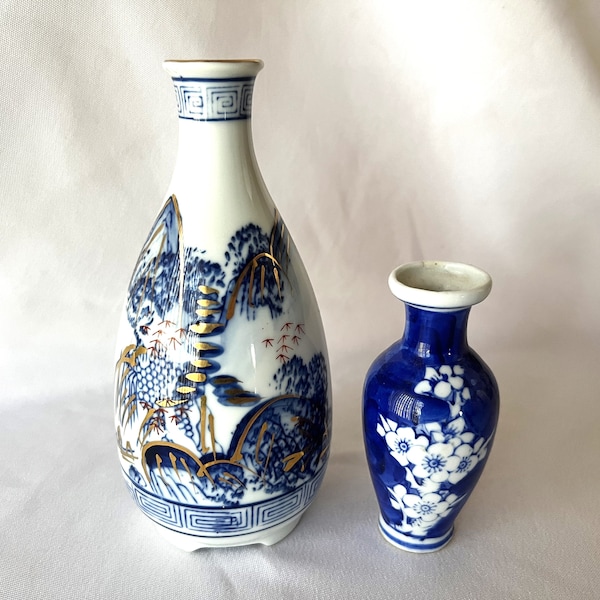 Flow Blue and Gold Vase - Etsy