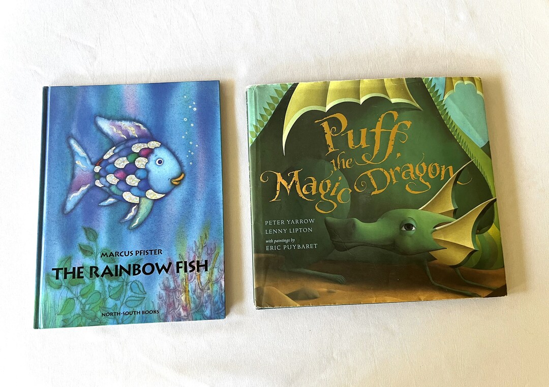 Vintage the Rainbow Fish and Puff the Magic Dragon Illustrated Children ...