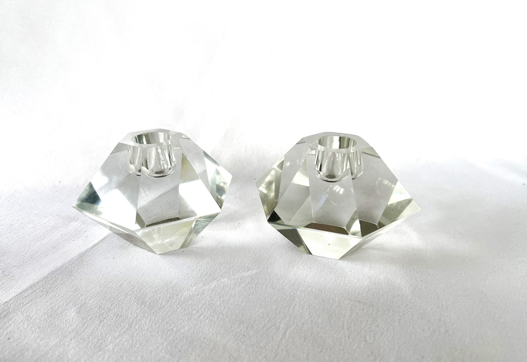 Vintage Signed Mid Century Faceted Geometric Lead Crystal - Etsy