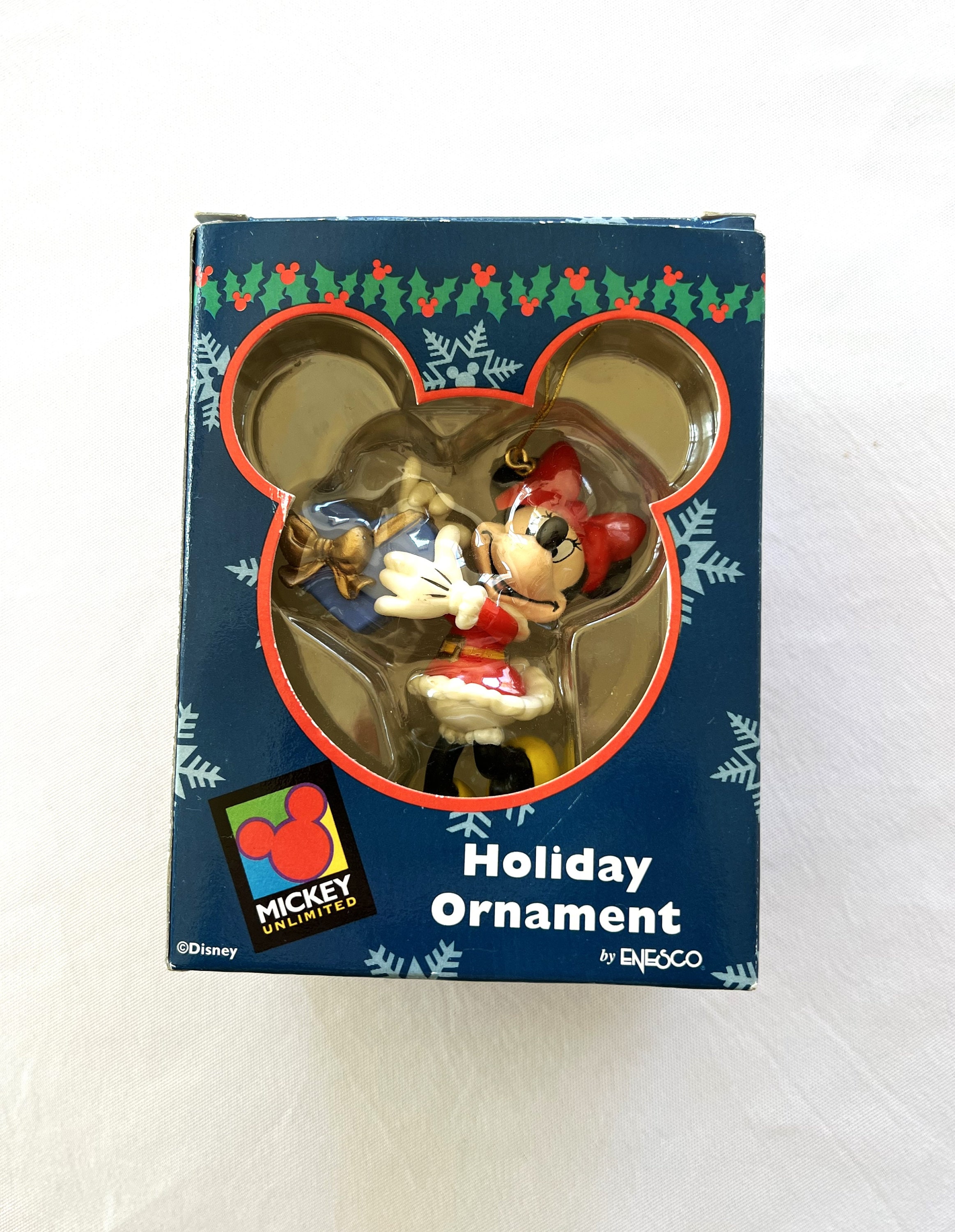 Vintage Disney Collectable Minnie Mouse With Gift Box Enesco Christmas ...