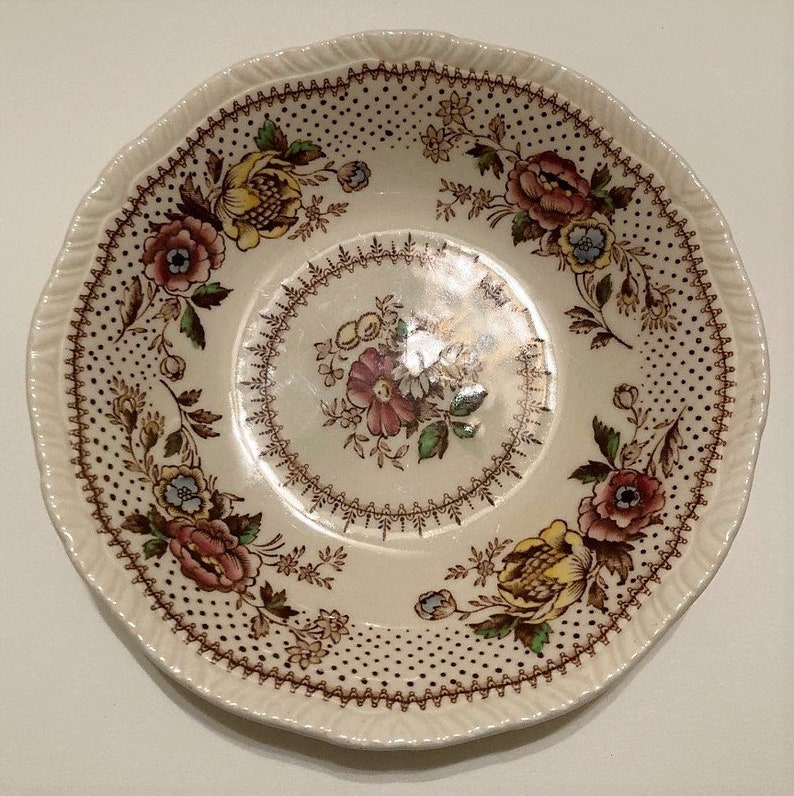 Vintage English Ridgway Lynton Porcelain Trinket Dish/saucer Antique ...