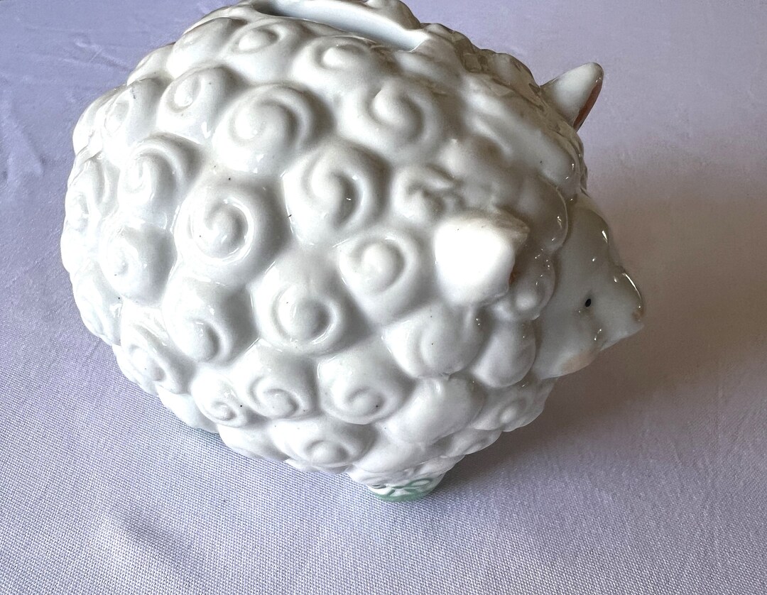 Vintage Ceramic Sheep Coin Piggy Coin Bank Spring Easter Decoration - Etsy