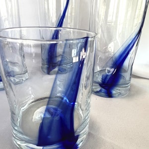Vintage Libbey Blue Ribbon Impressions Glasses Set of 6 Tall and Short ...