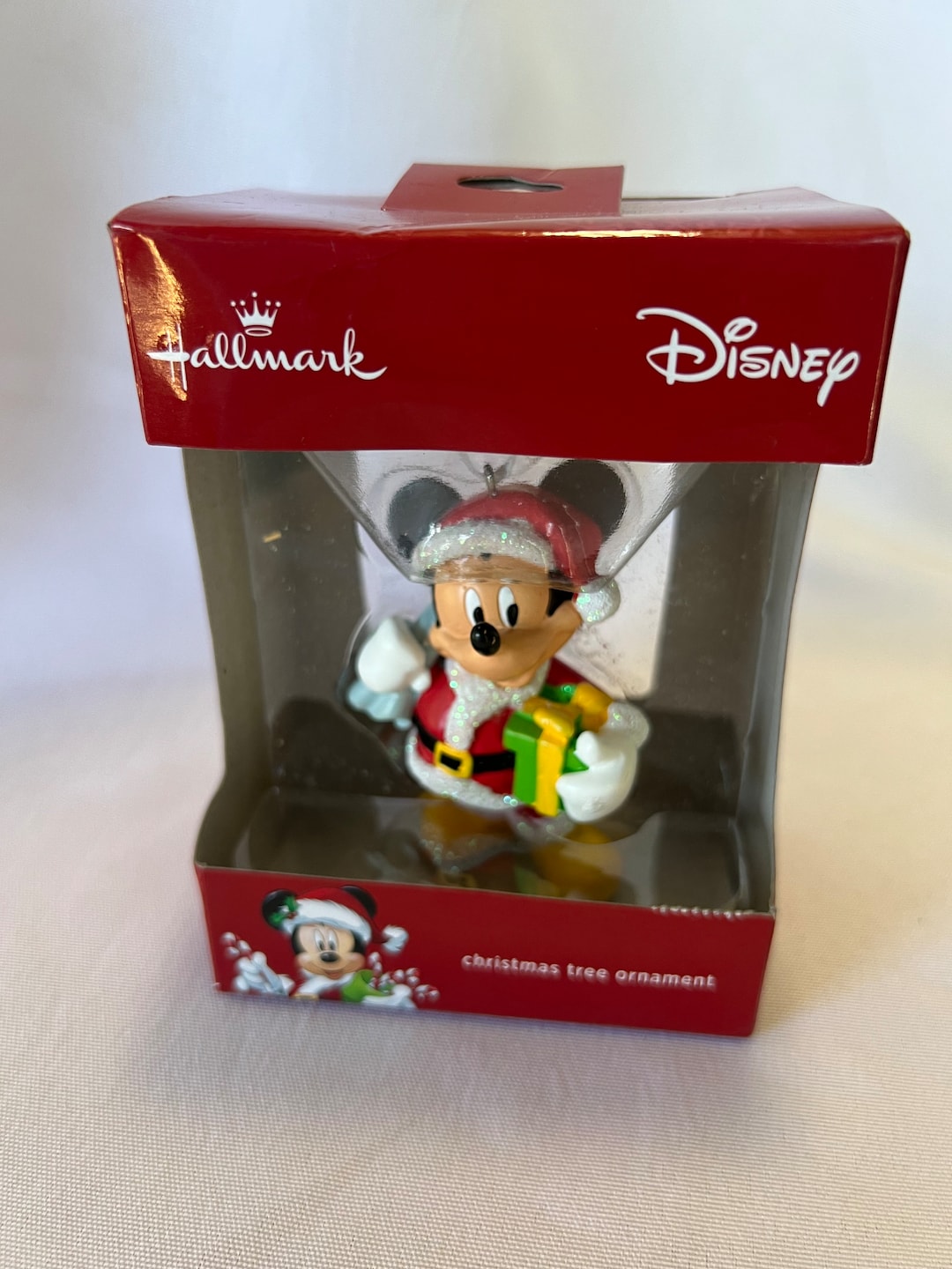 Vintage Disney Hallmark Mickey Mouse Santa Christmas Holiday Ornament ...