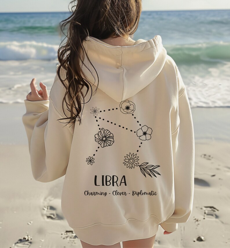 Floral Zodiac Hoodie: Custom Horoscope Sweatshirt, Astrology Gift - Etsy