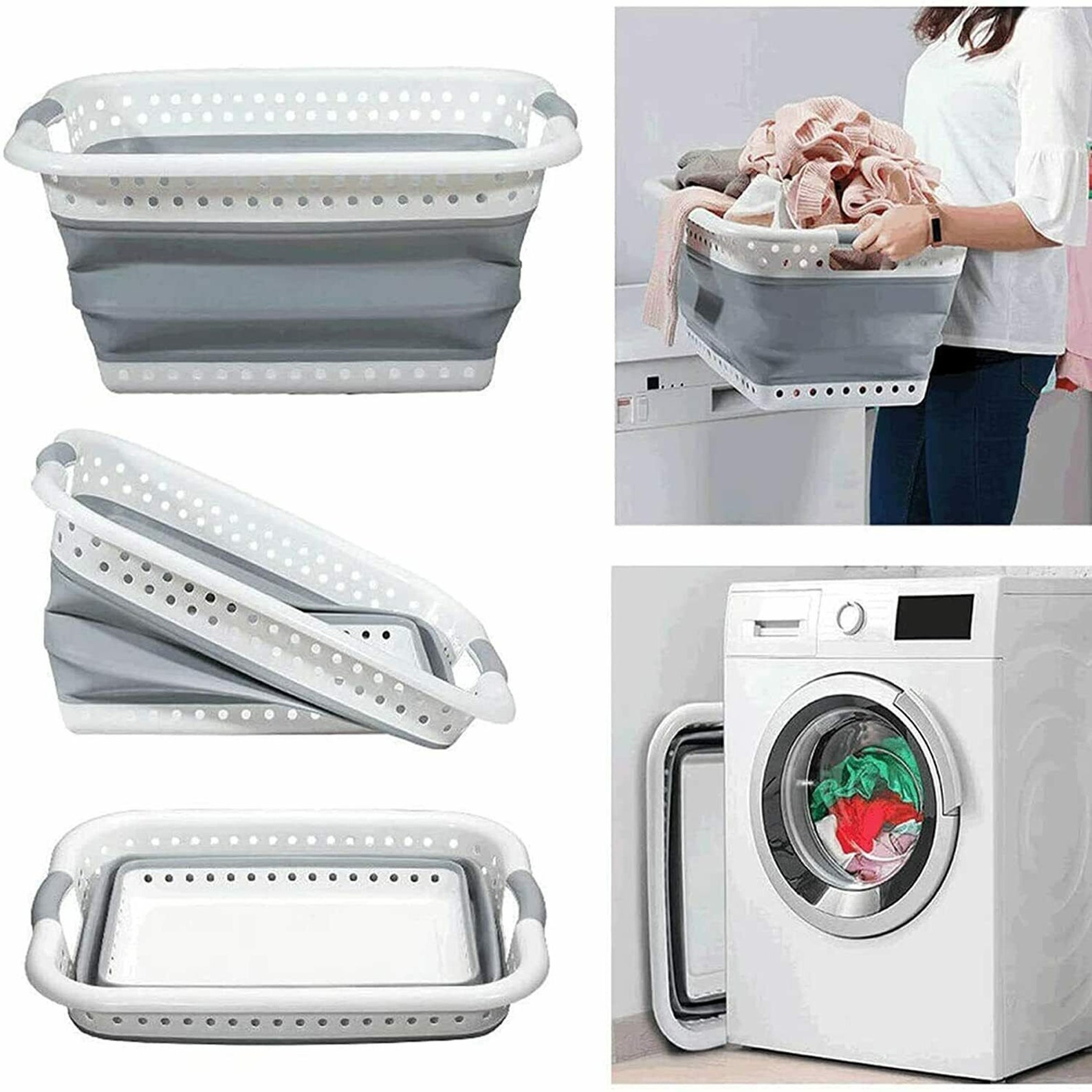 Collapsible Laundry Basket 67L Home Kitchen Storage Foldable Clothes ...