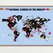 National Flowers of the World Map,world Map of National Flowers ...