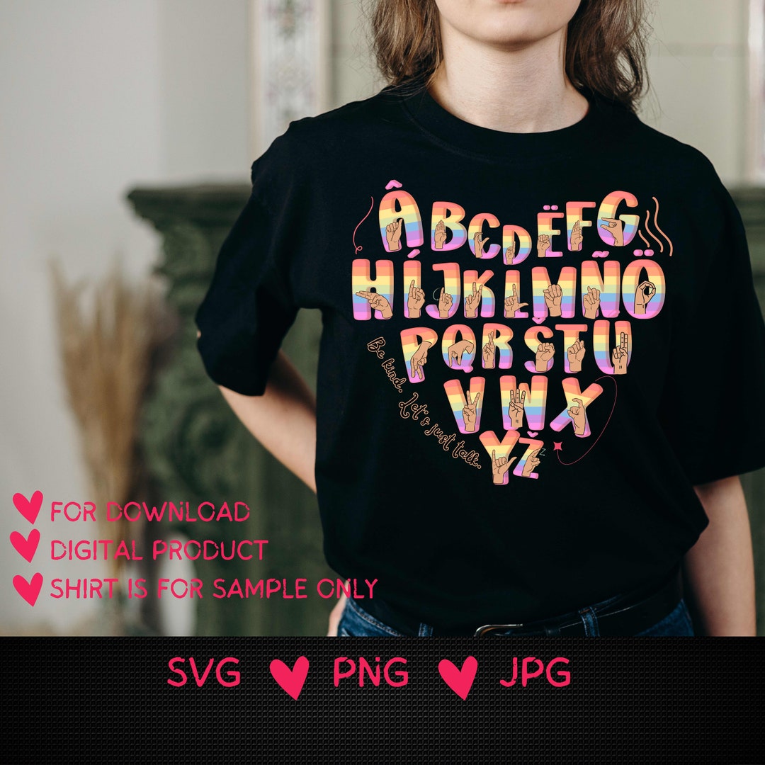 ASL Hand Symbols and Letters Sign Language Heart Shape Svg Shirt Print ...