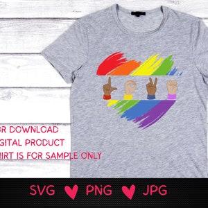 Rainbow Heart Love in Sign Language Say Love in Sign Language Svg Shirt ...