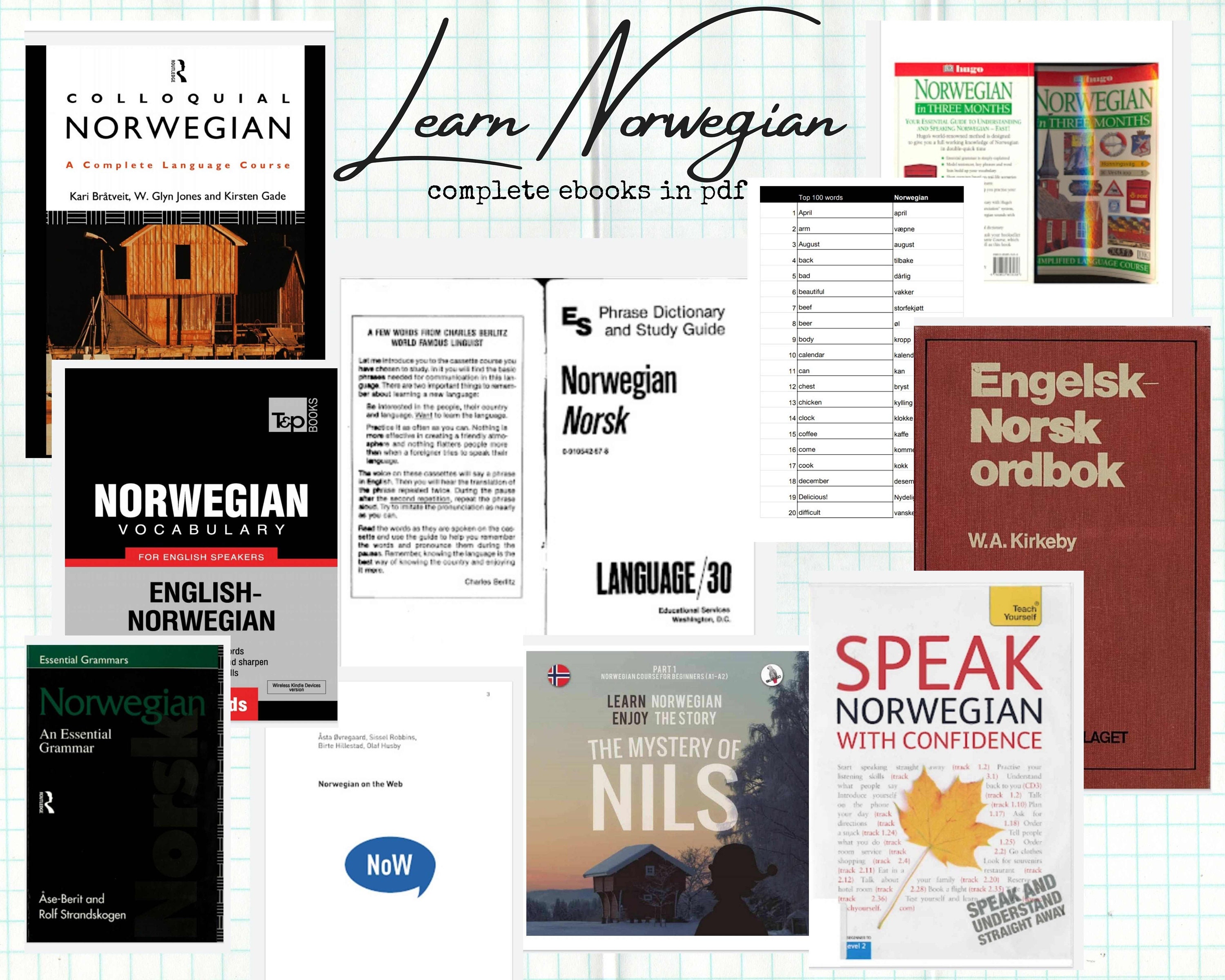 NORWEGIAN/NORWAY LANGUAGE Learning Materials Compilation of Ebooks,instructions,audio Files ...