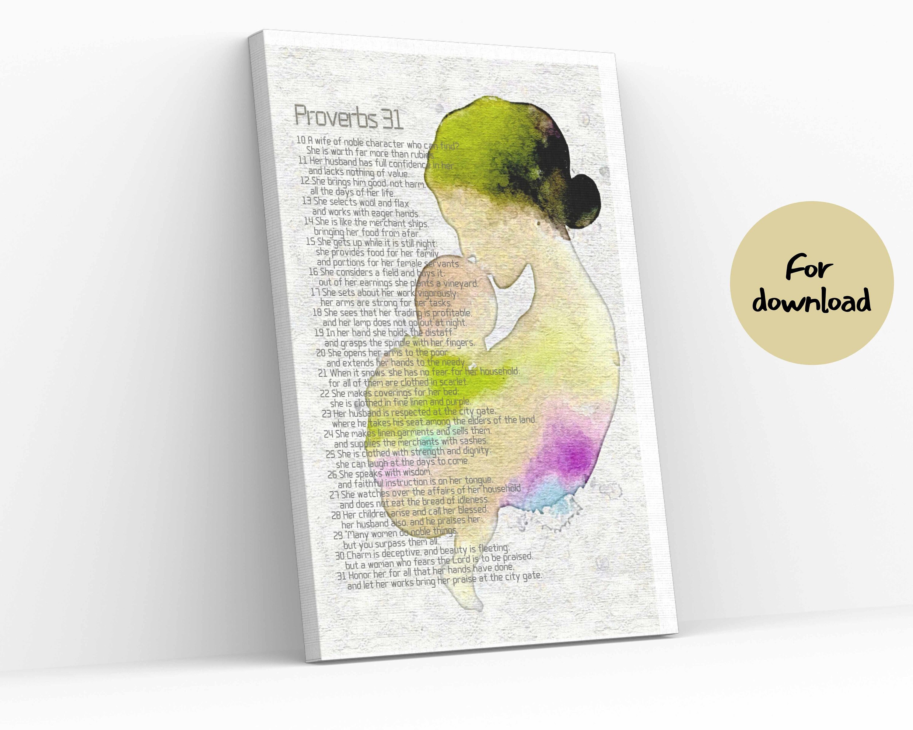The Proverbs 31 Woman,printable Proverbs 31 Wall Art,virtuous and Noble ...