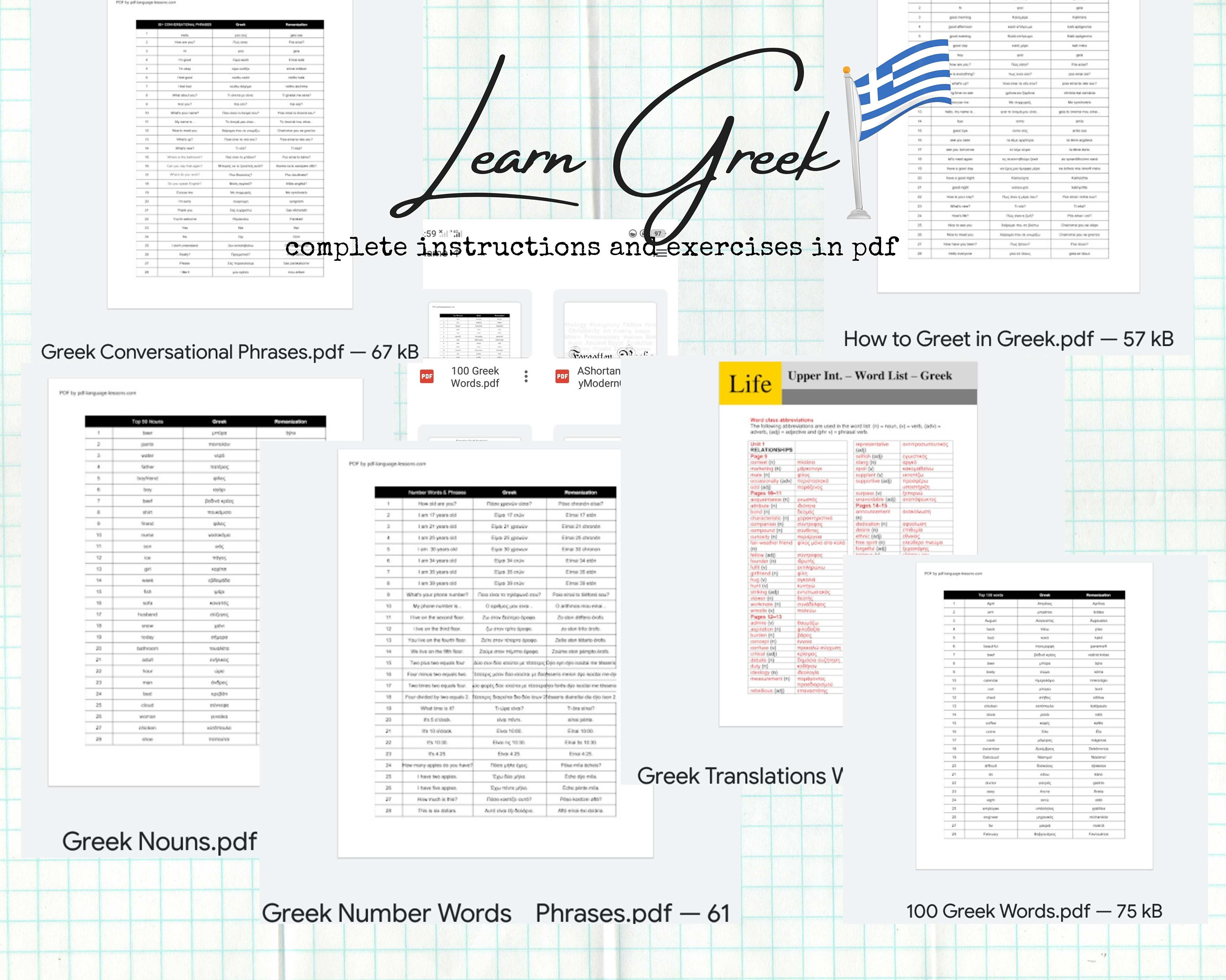 GREEK LANGUAGE Learning Materials Compilation of Ebooks,instructions ...