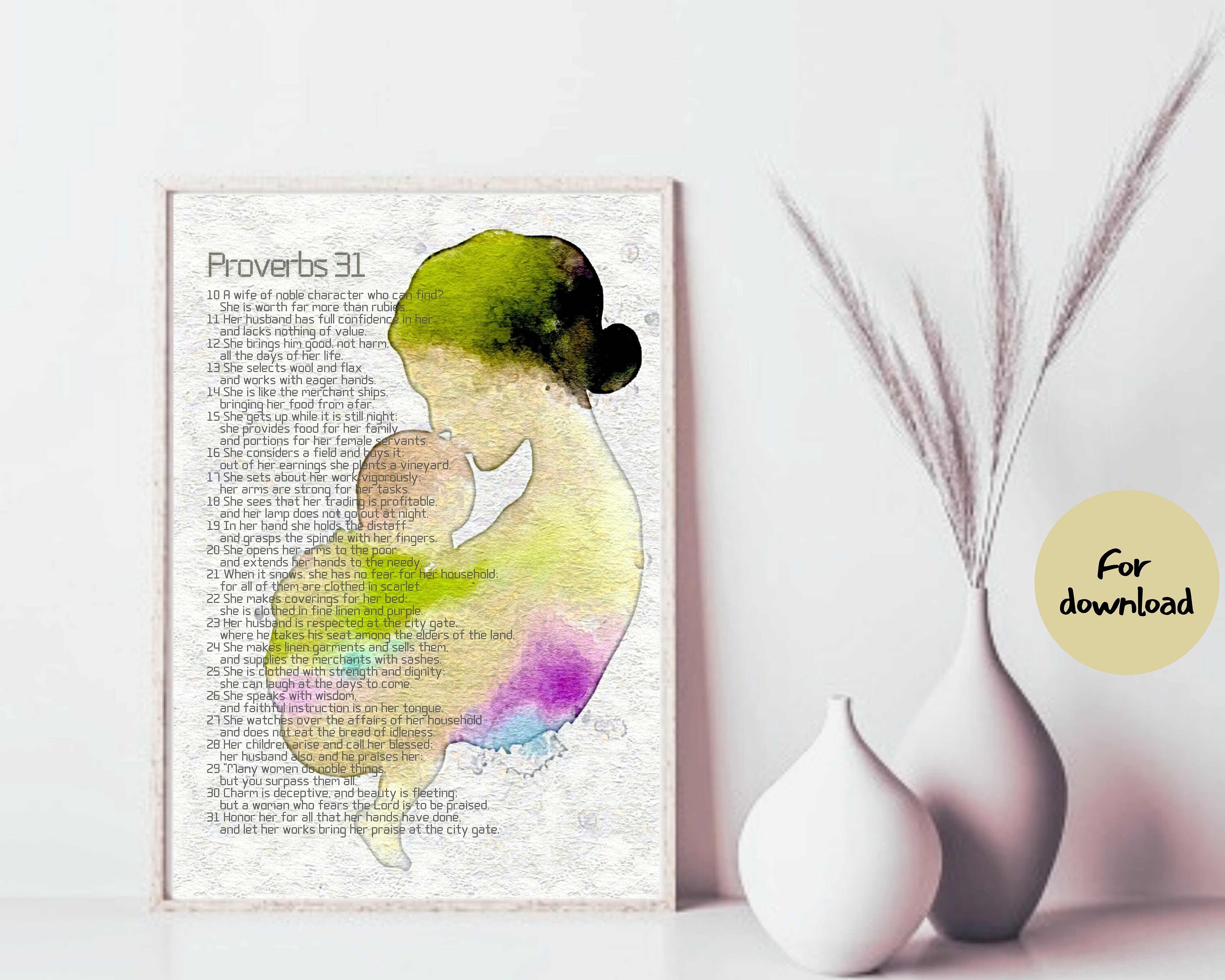 The Proverbs 31 Woman,printable Proverbs 31 Wall Art,virtuous and Noble ...