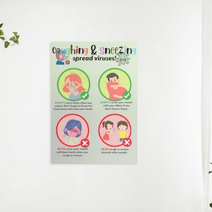 Cover Your Cough Poster, Classroom Health Sign (digital Download) - Etsy